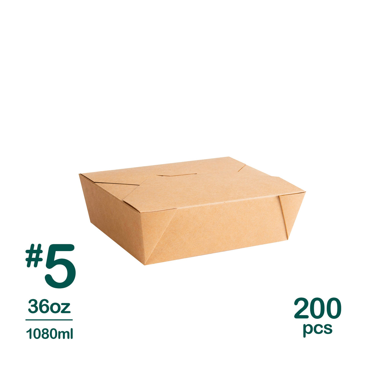#5 Kraft Takeout Boxes, 200 pcs – pakpakgo