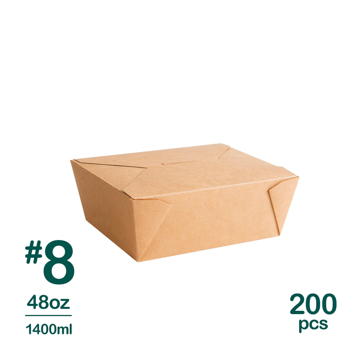 #8 Kraft Takeout Boxes, 200 pcs – pakpakgo